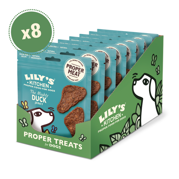 Mighty Duck Mini Jerky (8x70g) | Duck Jerky Dog treats | Lily's Kitchen